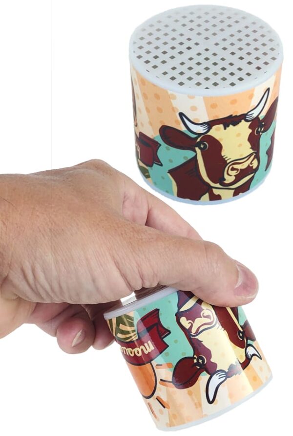 Barrel Of Moo Cow In Can Noise Maker ; Classic Toy : Farm Sounds